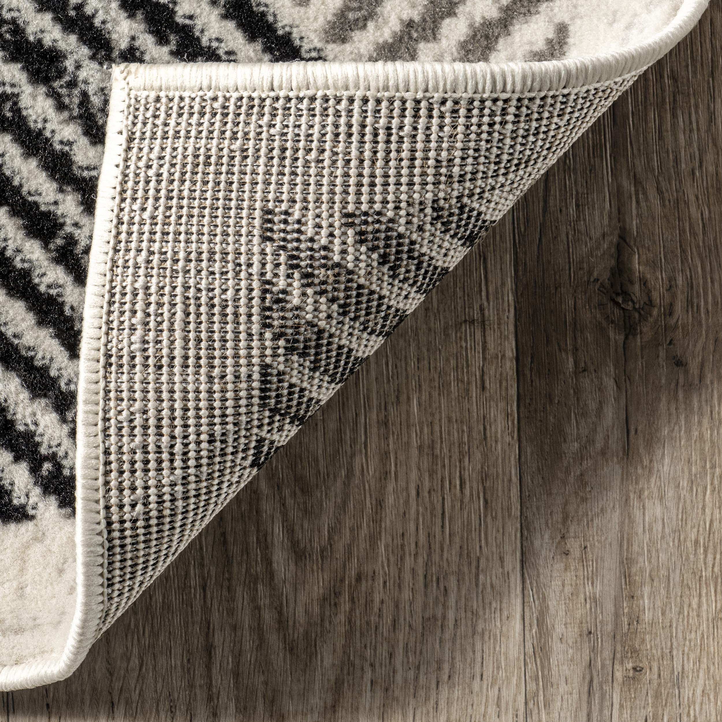 nuLOOM 12' x 15' Indoor Performance Area Rug, Stain-Resistnat, Pet and Kid Friendly, Durable, High-Traffic, Charline Grey/Ivory