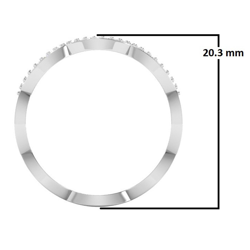 Dazzlingrock Collection 0.25 Carat (Cttw) 925 Sterling Silver Round Diamond Women Infinity Swirl Wedding Band 1/4 CT, Size 6.5