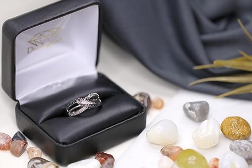Dazzlingrock Collection 0.20 Carat (Cttw) Blue & White Diamond Swirl Crossover Ring for Women in 925 Sterling Silver Size 8