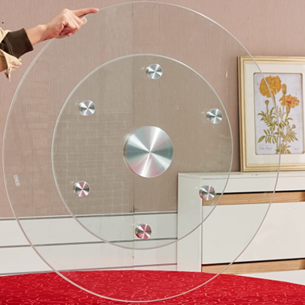 DIBAKO 36" Lazy Susan Glass Turntable,Tempered Glass Swivel Tray,Dining Table Rotating Plate,Large Round Serving Board For Kitchen (Size : Thickened 90cm/36in)