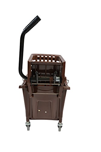 Janico Inc Mop Bucket Side Press Wringer Combo, 35 Quart 8.5 Gallon, Brown, 3 Inch Non Marking Metal Casters (35 Quart, Bronze)