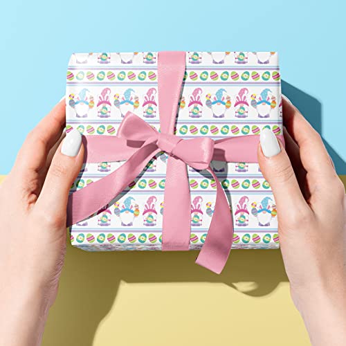 LDGOOAEL Flat Easter Wrapping Paper Sheets-12 Sheets with 4 Easter Paterns, Gift Wrapping Paper for Easter, Birthday, Wedding, Baby Shower Occasions- Pre cut & Folded(19.6" x 27.5β Per Sheet)β¦