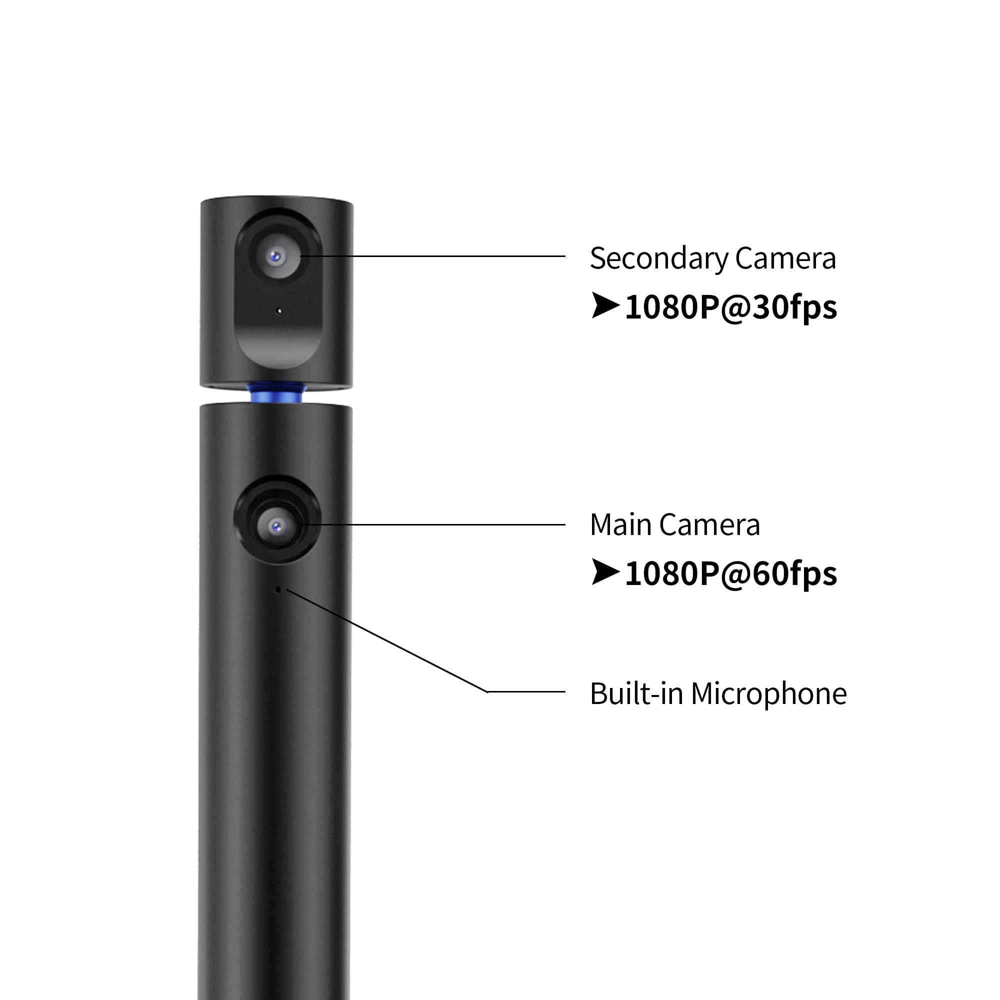 CZUR Halo X Pro Dual Webcam for PC, 1080P Web Camera with Microphone, USB Camera for Computer, 90° View, Plug & Play, Compatible with Windows (Not for Mac), for Skype/TikTok/YouTube/Yahoo Messenger