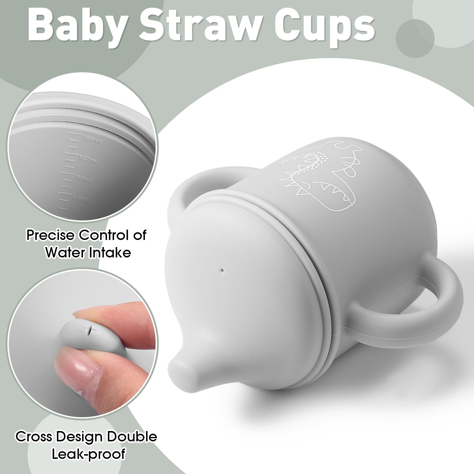 Didaey 6 Pack Silicone Sippy Cups for Toddlers Baby Sippy Cup with Non Slip Handles No Spill Sippy Cups for Toddlers