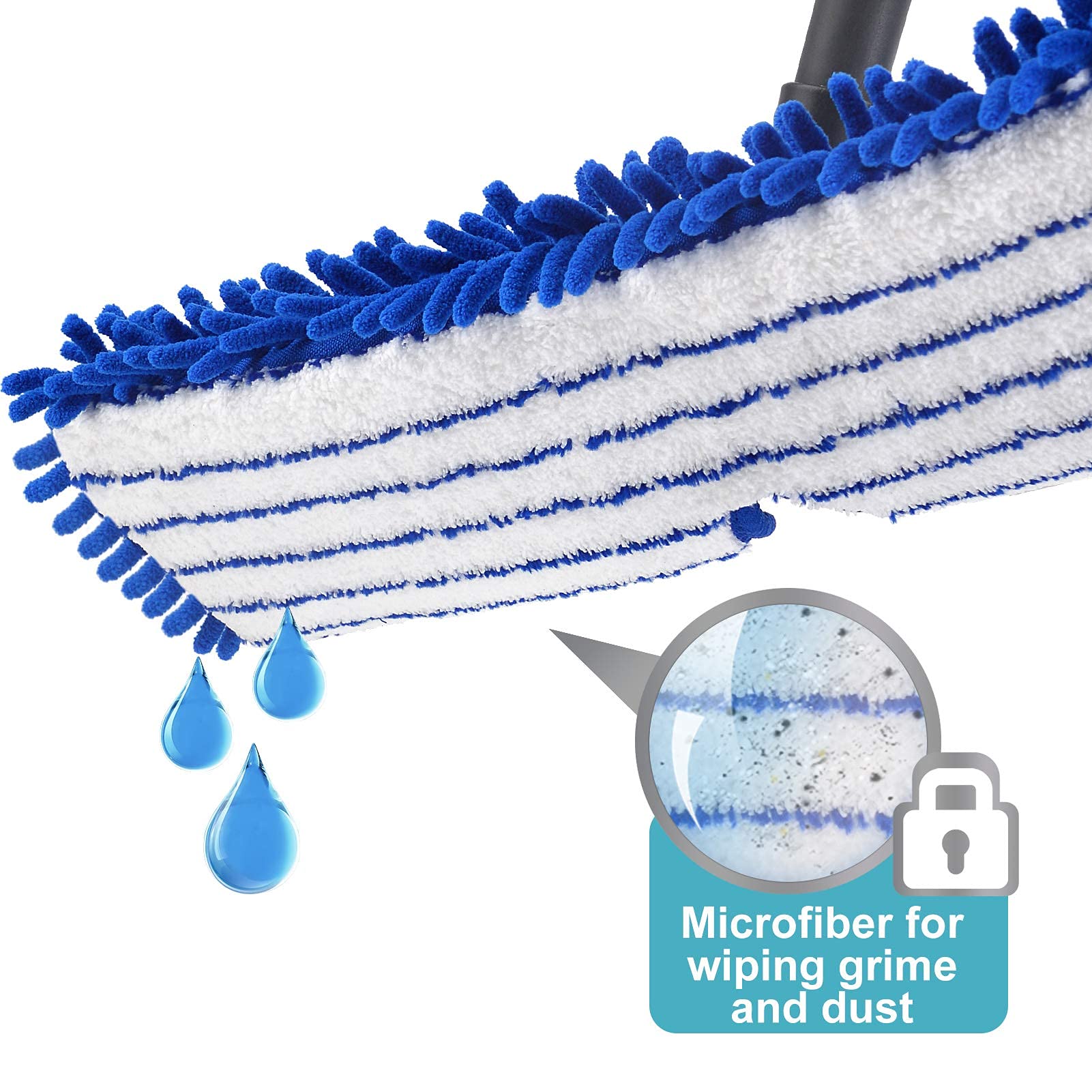 Conliwell 3 Pack Microfiber Flip Mop Refills, Mop Replacement Head, Dry Wet Flip Flat Dust Mop Pads, Microfiber Pros Reusable Pads Machine Washable