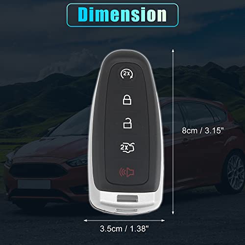 X AUTOHAUX 315MHz M3N5WY8609 Replacement Smart Proximity Keyless Entry Remote Key Fob for Ford Edge Explorer 2011-2015 for Lincoln MKS MKT MKX Navigator 5 Buttons with Door Key