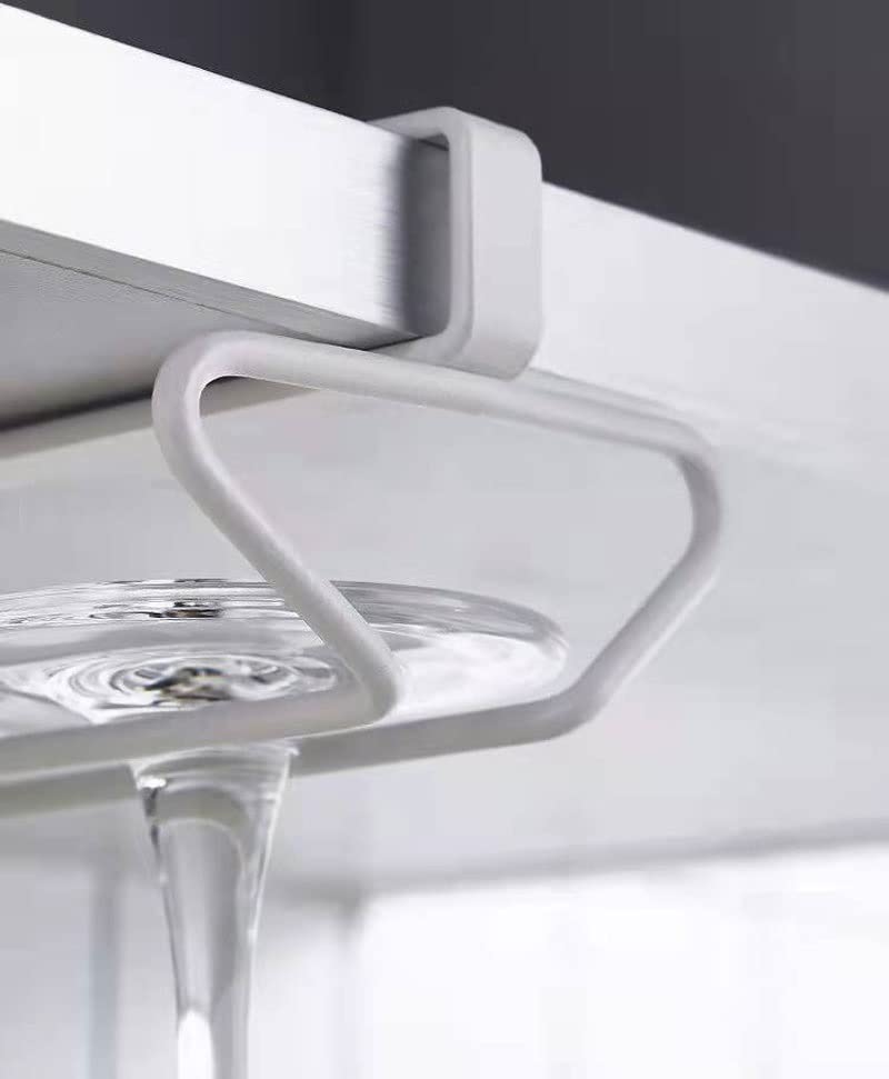 DHDM Stemware Inverted Storage Shelf Wine Glass Holder Hanging Iron Rack Champagne Goblet Cup Under Cupboard (Color : D)