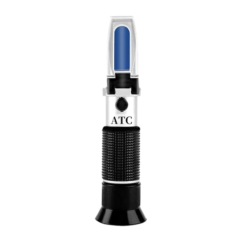KYKYK Refractometer, Handheld Alcohol Sugar Refractometer Wine Concentration Meter Density Meter 0-25% Alcohol Beer 0-40% Brix Grape, Copper Core for Fruit, Homebrewing, Juice, Vegetables
