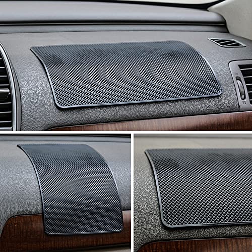 Limoly Anti Slip Mat, Non-Slip Rubber Pad 7 x 5, Universal Anti-Slip Car Dash Sticky Mat for Phones Sunglasses Keys GPS Electronic Devices (Black/Grid)