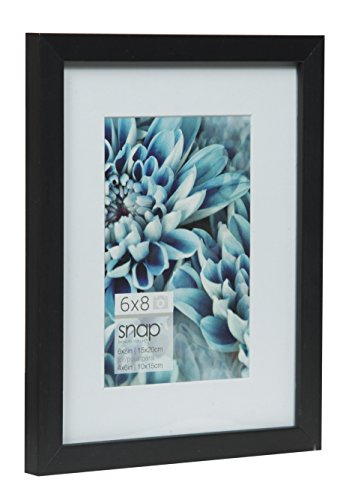 Snap 05FW1803 Wall Mount Mat Picture Frame, 6 inches x 8 inches, Black