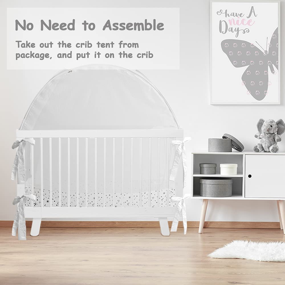 De-LOVELY Crib Pop Up Tent, Baby Tent for Crib,Baby Mesh Cover Net,Crib Net to Keep Baby in