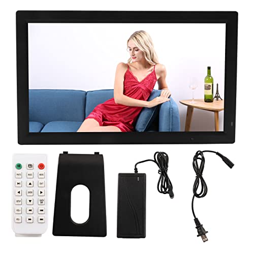 Digital Photo Frame, ABS HD 1080P Electronic Photo Album Black 24in Screen for Office (US Plug)