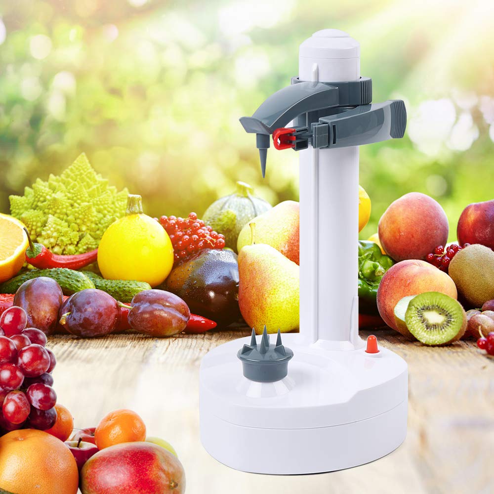 CNCEST Potato Peeler, Electric Potato Peeler Automatic Fruit Peeler with Stainless Steel 3 Peeling Blade for Crusty Vegetables Household