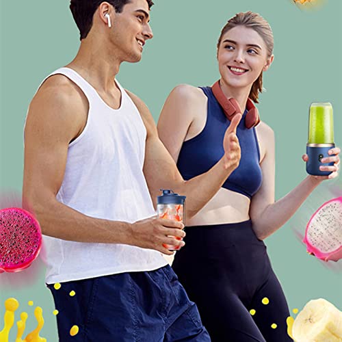 Generic Portable Blender, USB Rechargeable, Dark Blue, 6 Blades, 400ml Juice Capacity, Easy Operation, Food-Grade Material