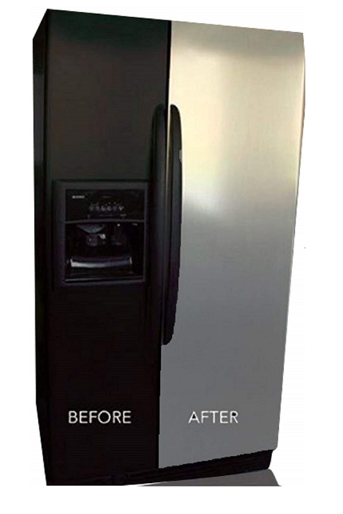 EZ FAUX DECOR Peel and Stick 36" x 72" (6ft) Brushed Nickel Stainless Steel Thick Durable Contact Paper Vinyl Refrigerator Replace Update Door Panel Cover Overlay Waterproof, Heat Resistant