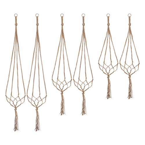 Plant Hangers Indoor Macrame Hanging Planter Holder 6 Pack, 3 Sizes