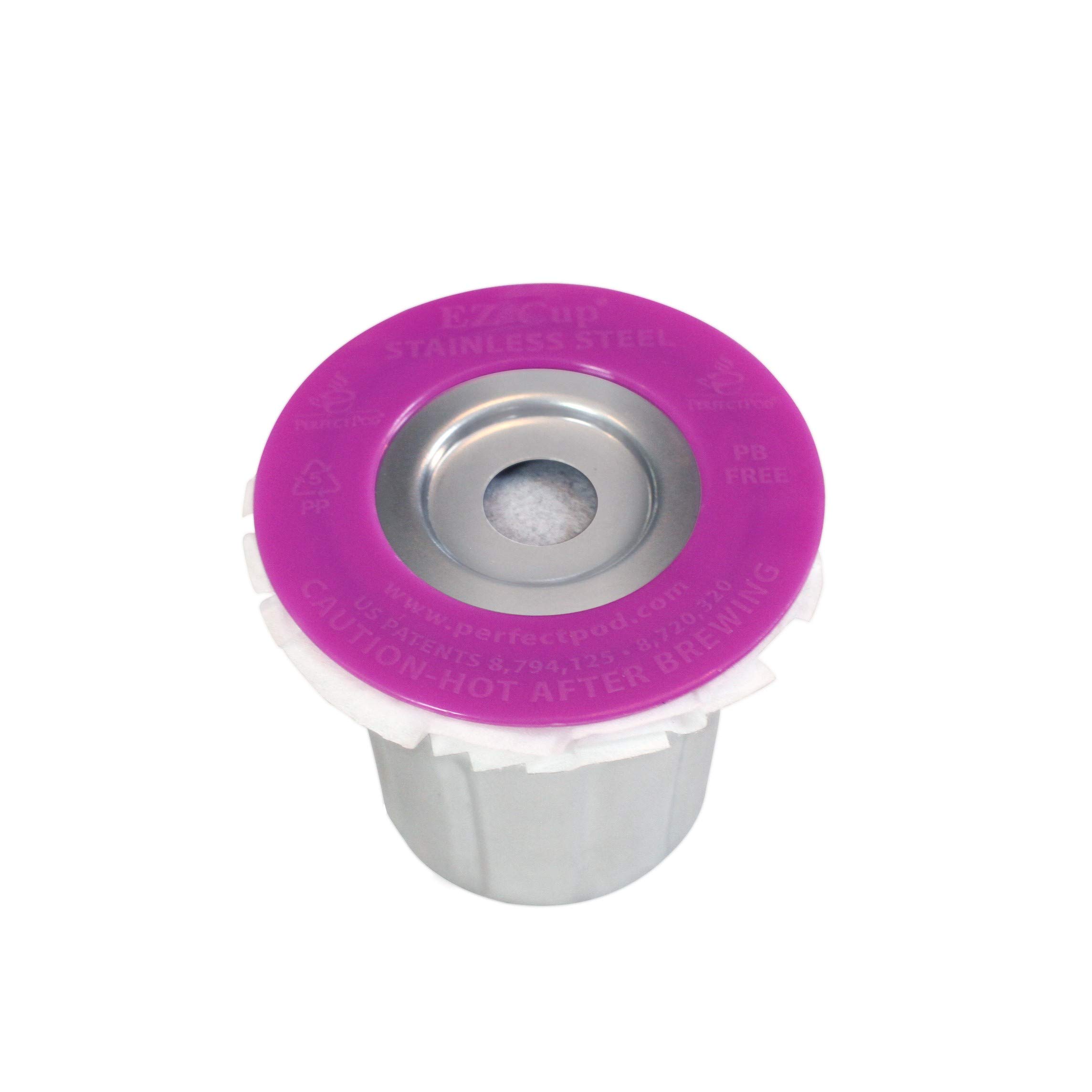 EZ-Cup Stainless Steel Reusable K Cup Coffee Pod for Keurig + 25 Disposable Paper Filters - Refillable Capsule Compatible with Keurig 1.0 2.0 K-Slim K-Mini Plus K-Duo K-Series & Other Select Models