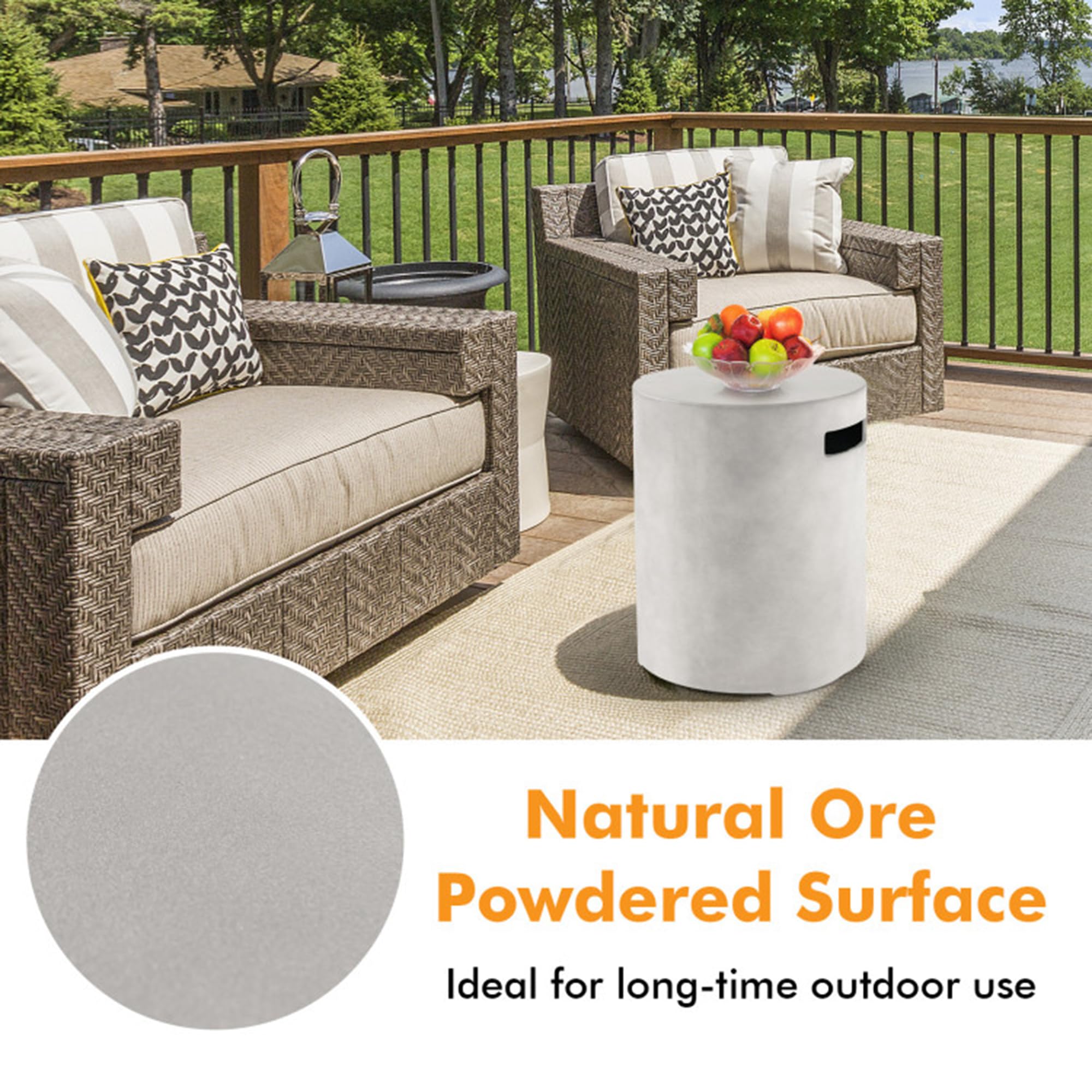 Cover Hideaway Table for Gas Fire Pits, Suitable for Any 20lb Propane Tank,Outdoor Weather Resistant Tank Hideaway Table Fits