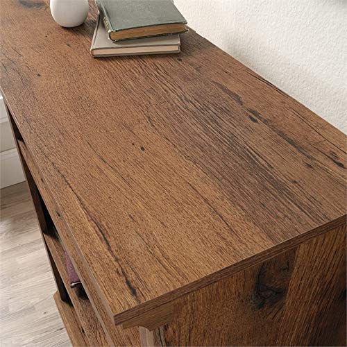 Pemberly Row Contemporary 3-Shelf Wood Bookcase in Vintage Oak