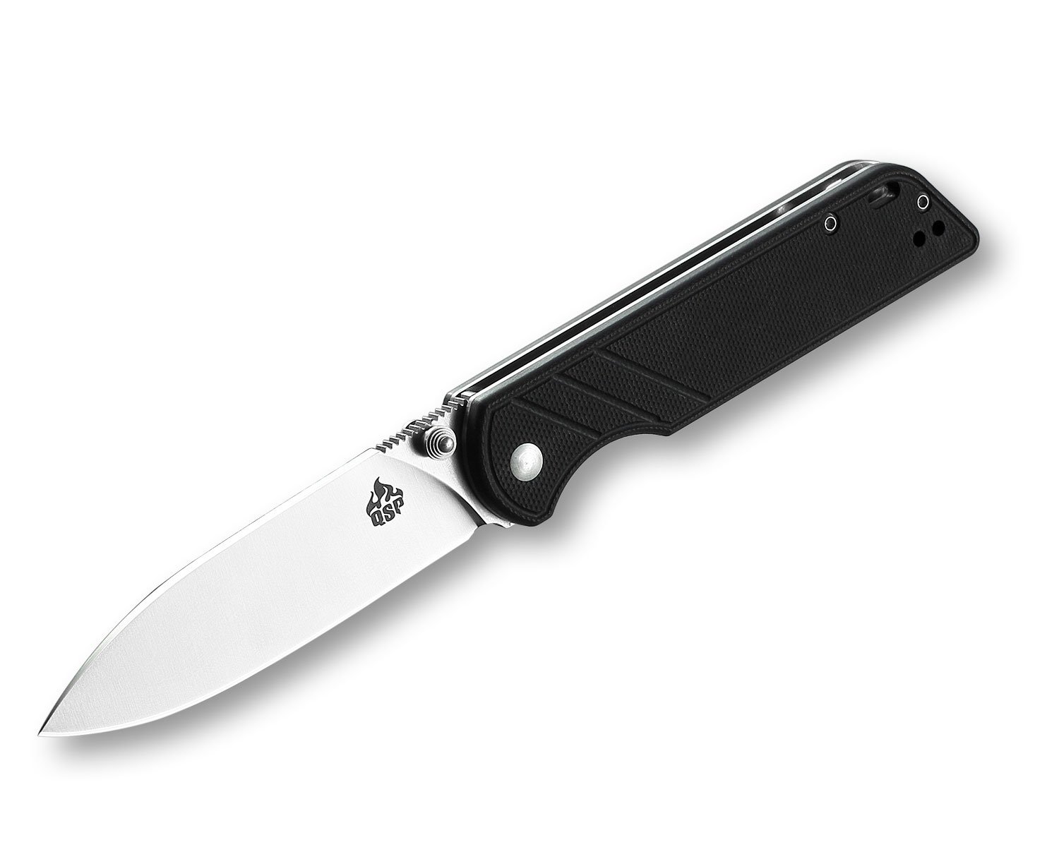 QSP EDC Folding Pocket Knfe, D2 Blade, 4" G10/Micarta handle, Left and Right Handed Thumb Stub Opening, Smooth Liner Lock with Copper Washes, QSP Parrot