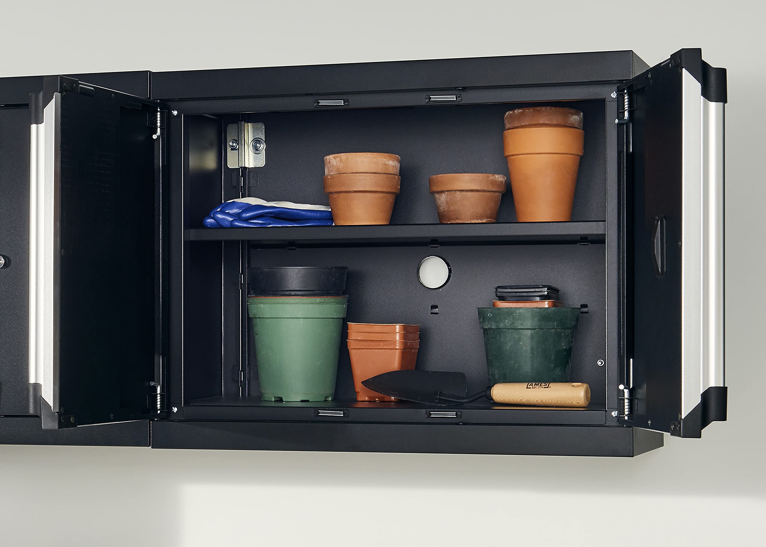 ClosetMaid ProGarage Wall Cabinet with Two Doors Lock and Shelf, for Garage Storage, Heavy Duty Steel, Black