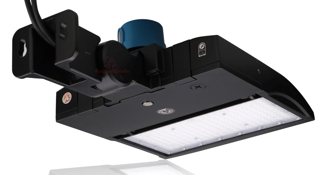 RuggedGrade 150 Watt LED NextGen III Parking Lot Lights - 21,000 Lumen - 5000K - Yoke Trunnion Mount - with photocell