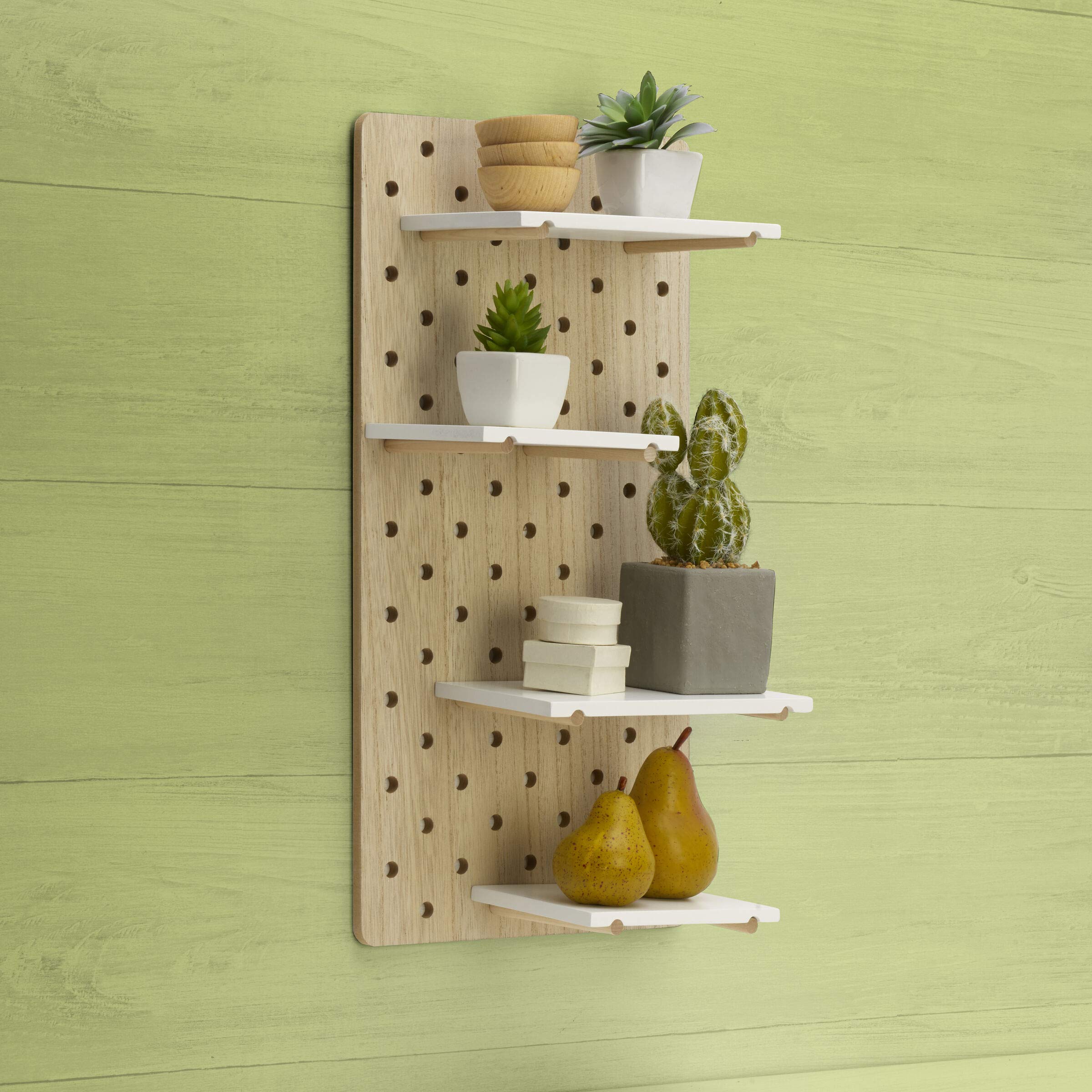 Melannco MDF Shelf Pegboard, 20x10-Inch, White