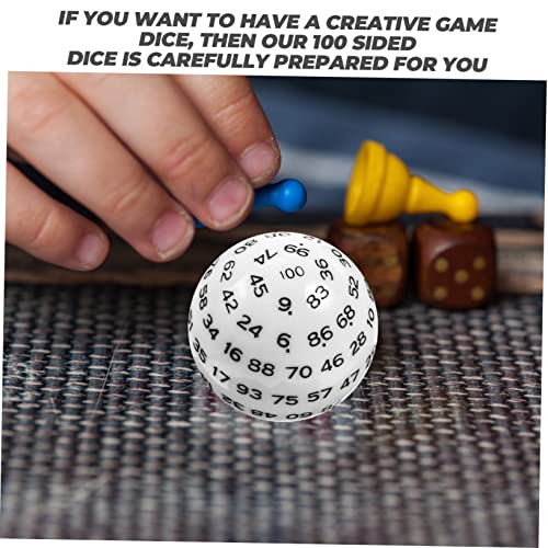 Generic 100 Props Role Playing Dice Table Runners Math Games Dices 100 Sided Polyhedral Dice Party Game Dice Practical Game Dice Multi-Sided Dices Acrylic 100 Sided Dice Checkerboard White