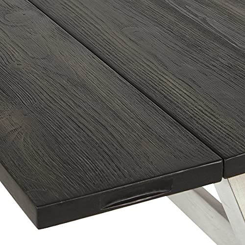 OSP Home Furnishings Kristen Flip-Top Expanding Desk to Dining Table, Charcoal Finish