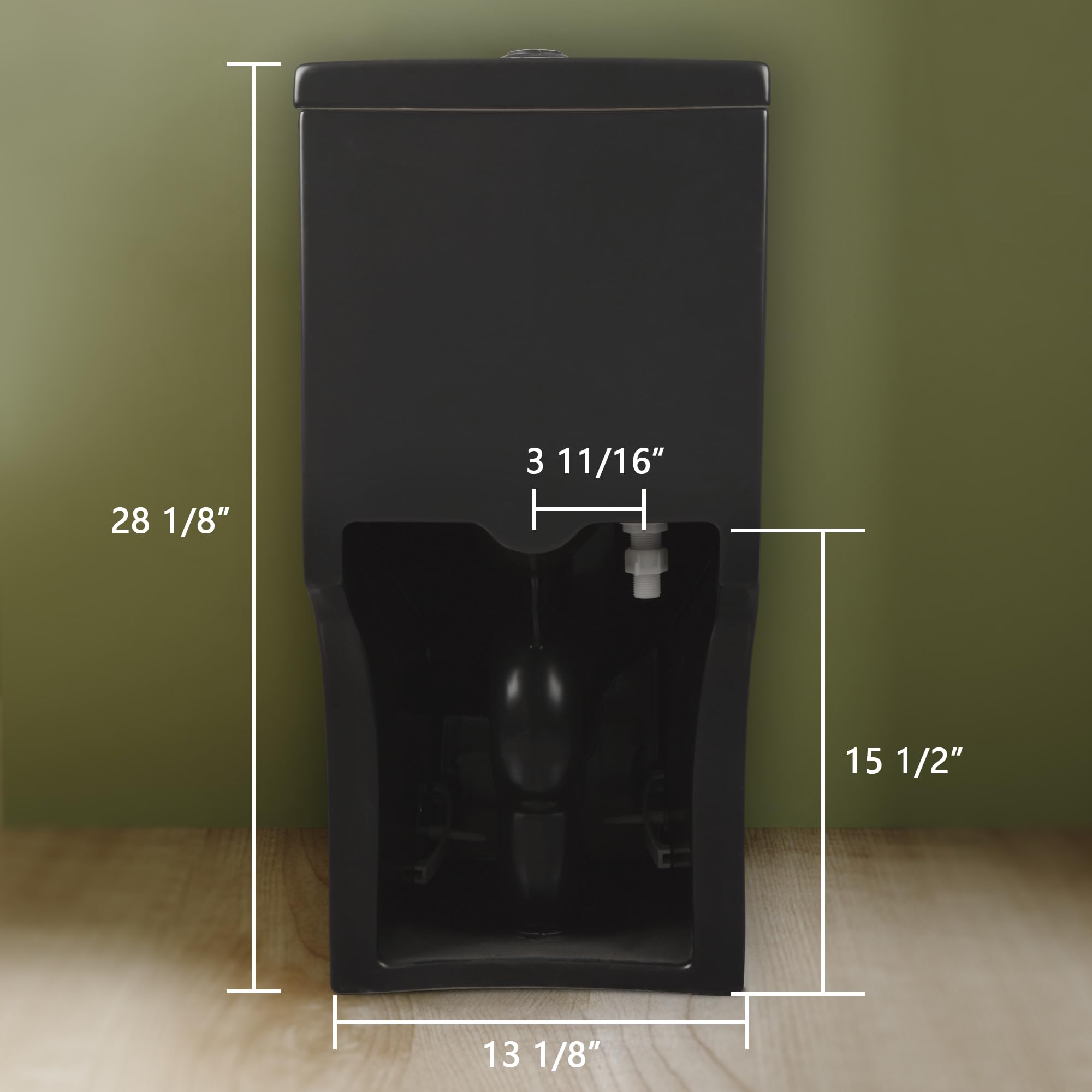 DeerValley DV-1F52812 Compact One Piece Toilet, Small Modern Dual Flush Toilet, Powerful & Quiet, 12'' Rough In Toilet & Dual Flush 0.8/1.28 GPF and MAP 1000g, White