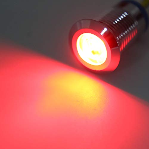 LED Pilot Indicator, LED Pilot Light Bulbs Lamp IP66 6mm LED Lamp with Wire Pilot Dash Directional Car Truck Boat with Wire LED Indicator Light(Red Green)