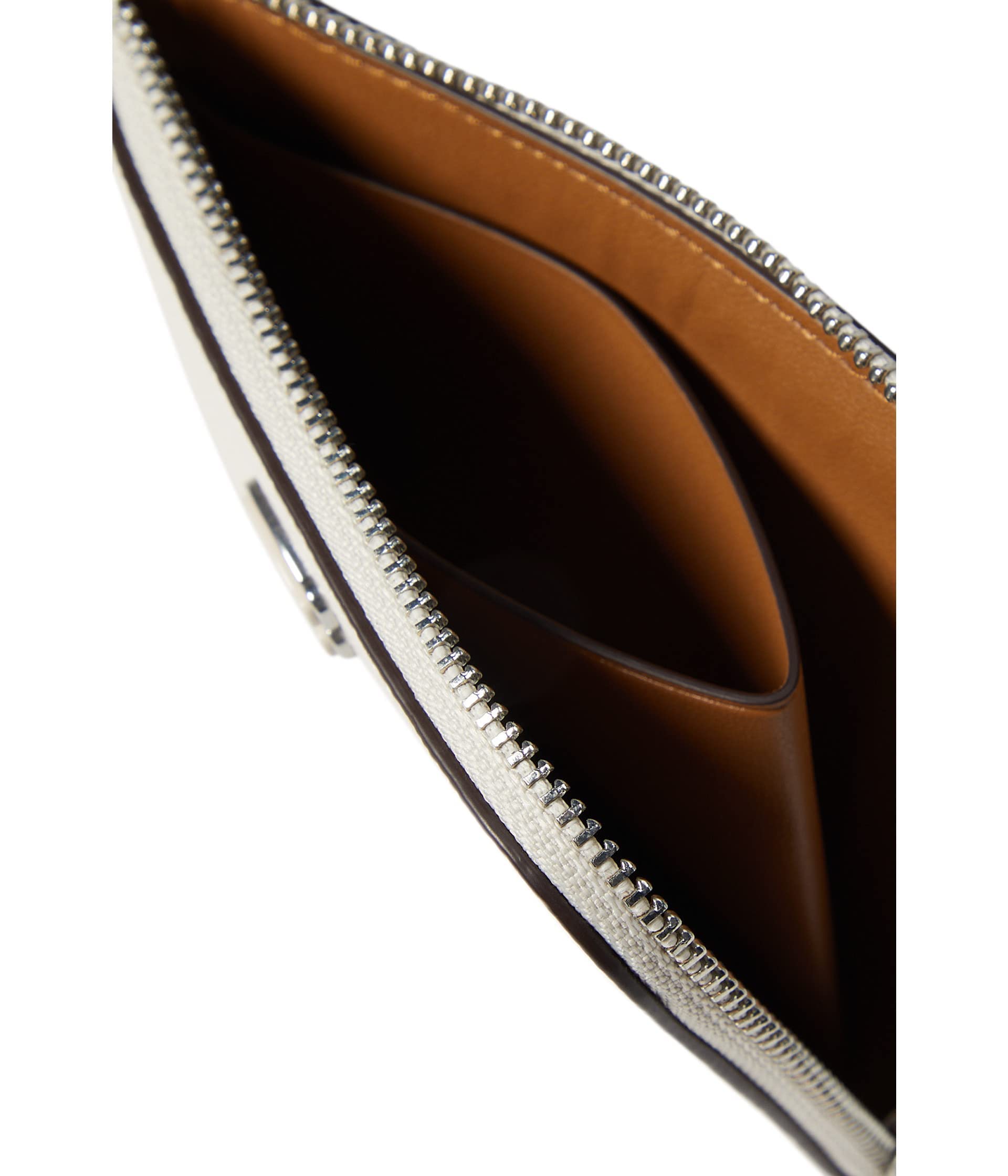 Coach 3-in-1 L-Zip Wallet in Cross Grain Leather Chalk One Size