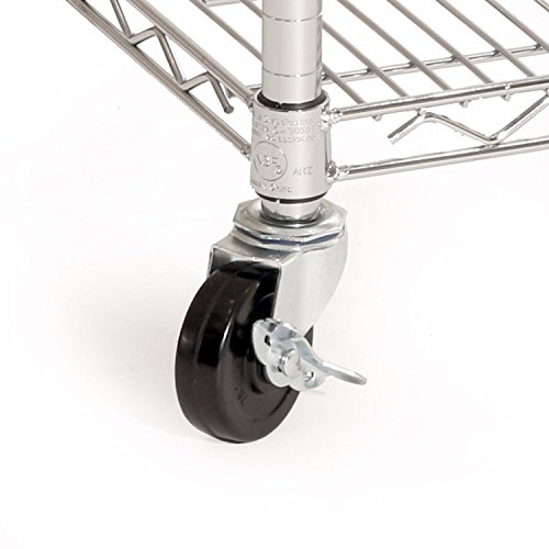 Seville Classics UltraDurable Commercial-Grade 5-Tier NSF-Certified Wire Shelving with Wheels, 60" W x 18" D, Plated Steel