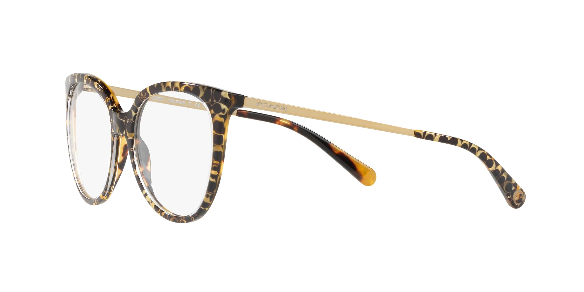 Coach HC6125 Prescription Eyewear Frames, Spotty Tortoise Signature C/Demo Lens, 53 mm