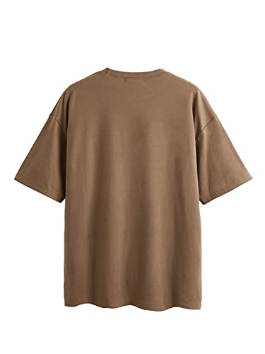 SOLY HUX Women's Cartoon Bear Print Short Sleeve Tee Casual Summer T Shirt Top Mocha Brown L