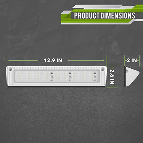 Leisure LED RV Exterior Porch Utility Light - 12v 2250 Lumen 12.9" Lighting Fixture. Replacement Lighting for RVs, Trailers, Campers, 5th Wheels (White)