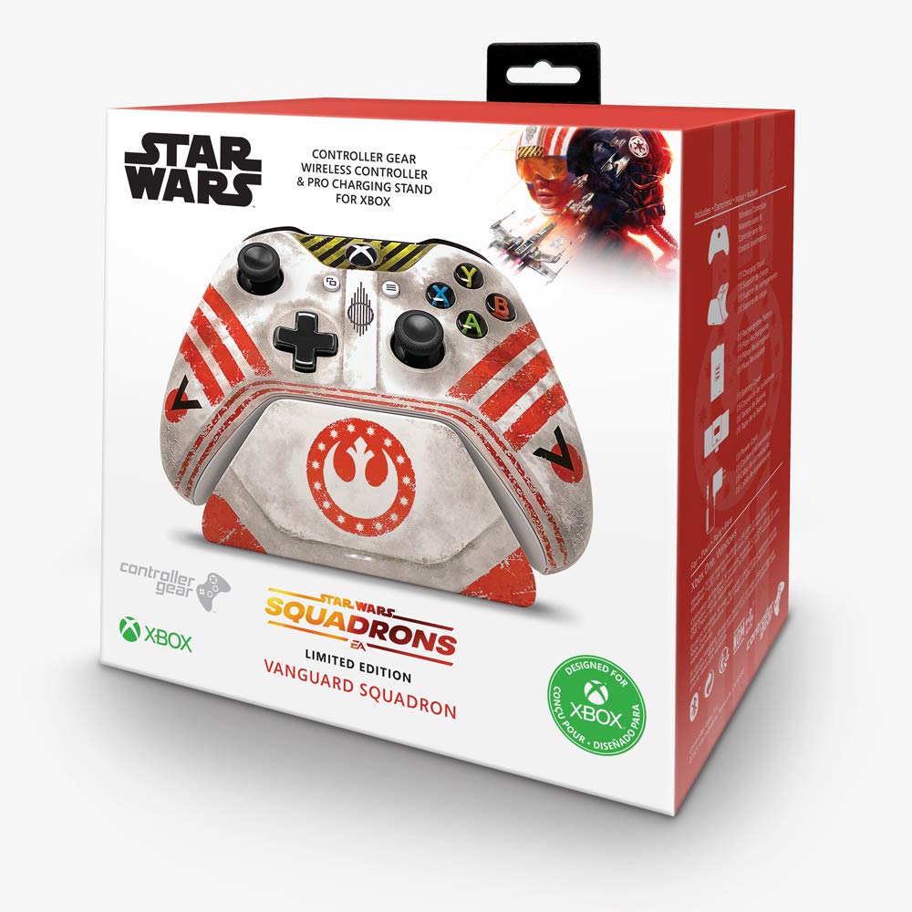 Controller Gear Star Wars: Squadrons, Wireless Controller and Pro Charging Stand Bundle for Xbox, Limited Edition, Officially Licensed By Disney, Lucasfilms Ltd, Microsoft Xbox - Xbox One (ELDSXBWCR-0MNWR)