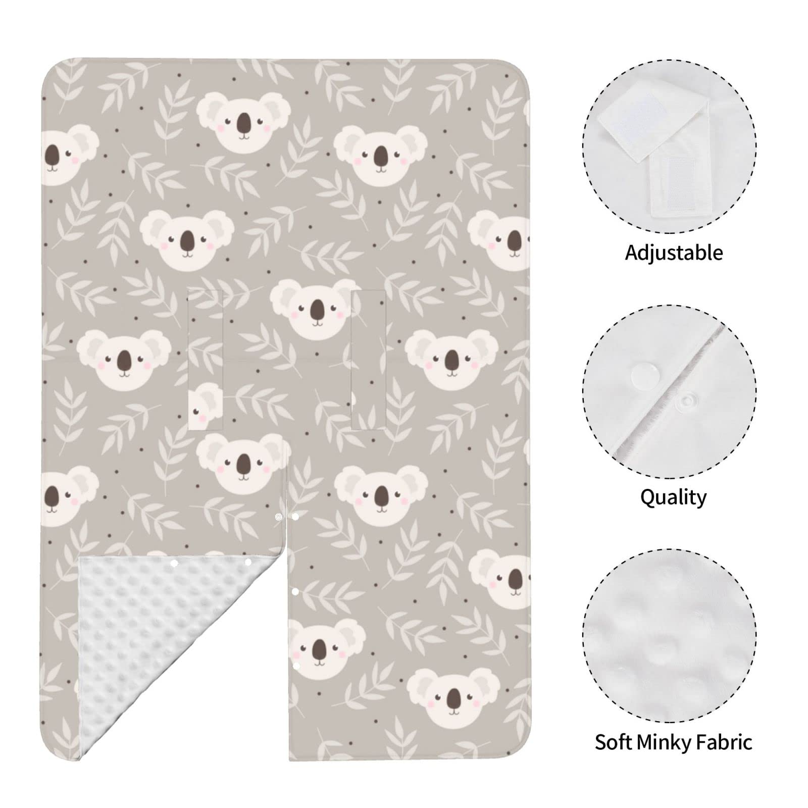 Rutiea Seamless Pattern with Cute Koala Car Seat Cover for Babies, Peekaboo Opening Minky Carseat Canopy Stroller Cover for Newborn, Mom Nursing Breastfeeding Covers, Blanket for Infant Toddler