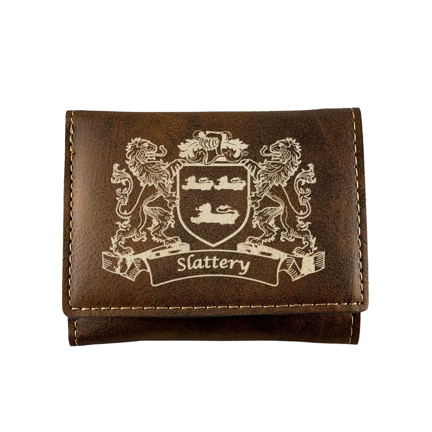 Slattery Irish Coat of Arms Rustic Leather Wallet