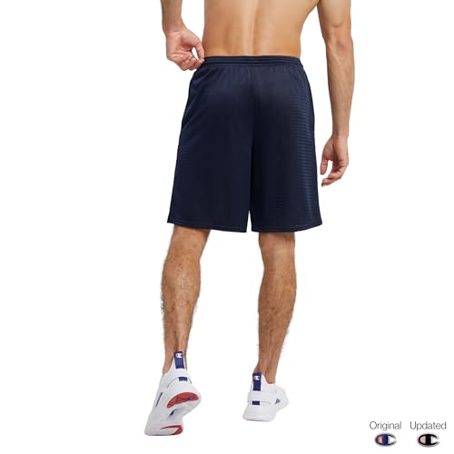 Champion mens 9" Shorts, Mesh Shorts, 9", Mesh Basketball Shorts, Mesh Gym athletic shorts, Navy-407q88, Large US