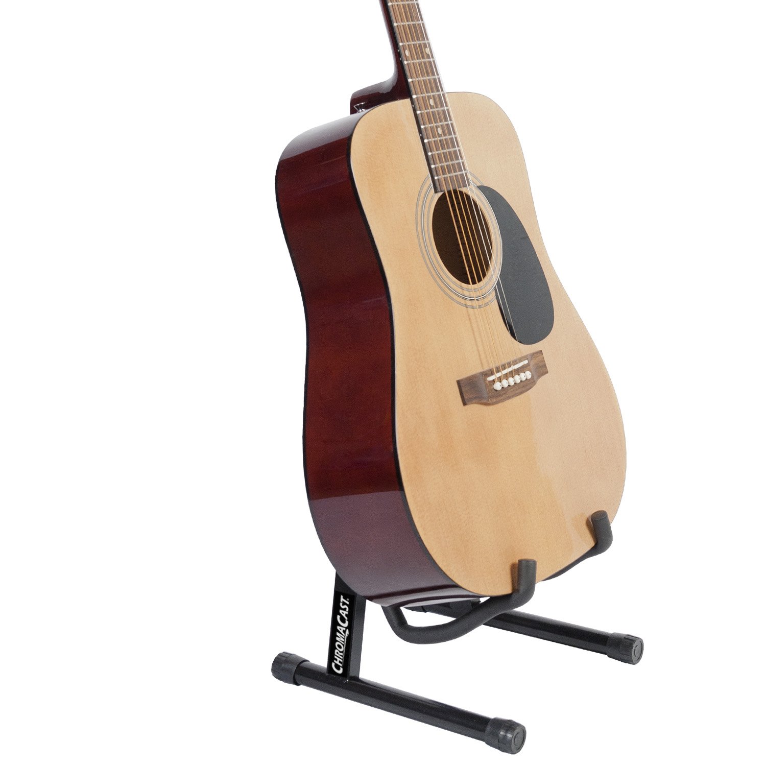 ChromaCast Folding A-Frame Guitar Stand for Acoustic and Electric Guitars with Secure Lock (CC-MINIGS),Black