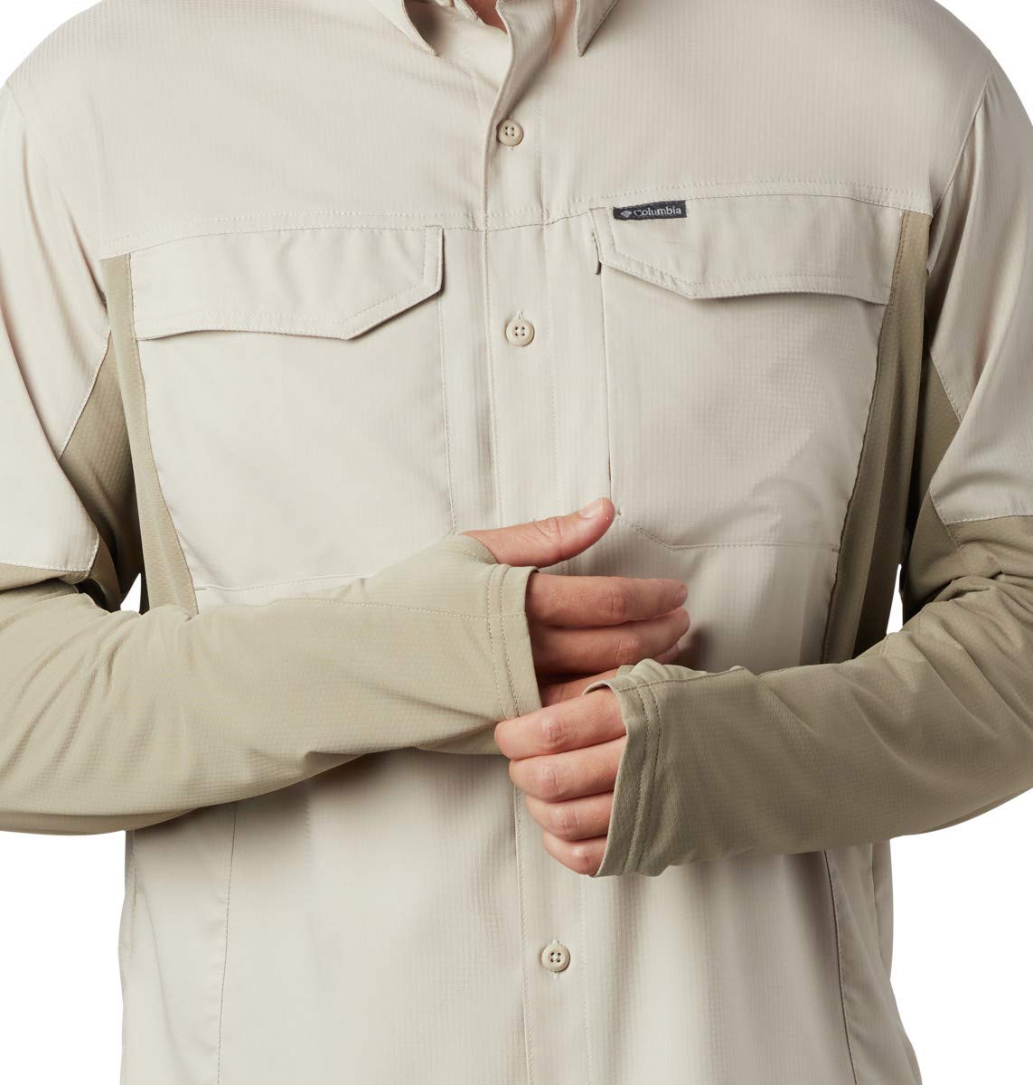 Columbia Men's Silver Ridge Lite Hybrid Shirt, Fossil/Tusk, Large