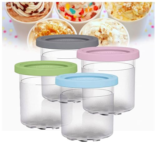 Creami Containers, for Ninja Creami Pints with Lids,16 OZ Ice Cream Pint Cooler Reusable,Leaf-Proof for NC301 NC300 NC299AM Series Ice Cream Maker