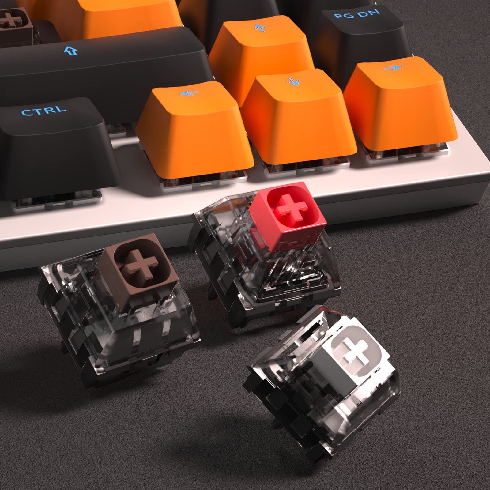 KAILH Box White Brown Red V2 5 Pin Mechanical Switches for Gaming Keyboard Clicky Tactile Linear (110pcs, Box V2 Brown)