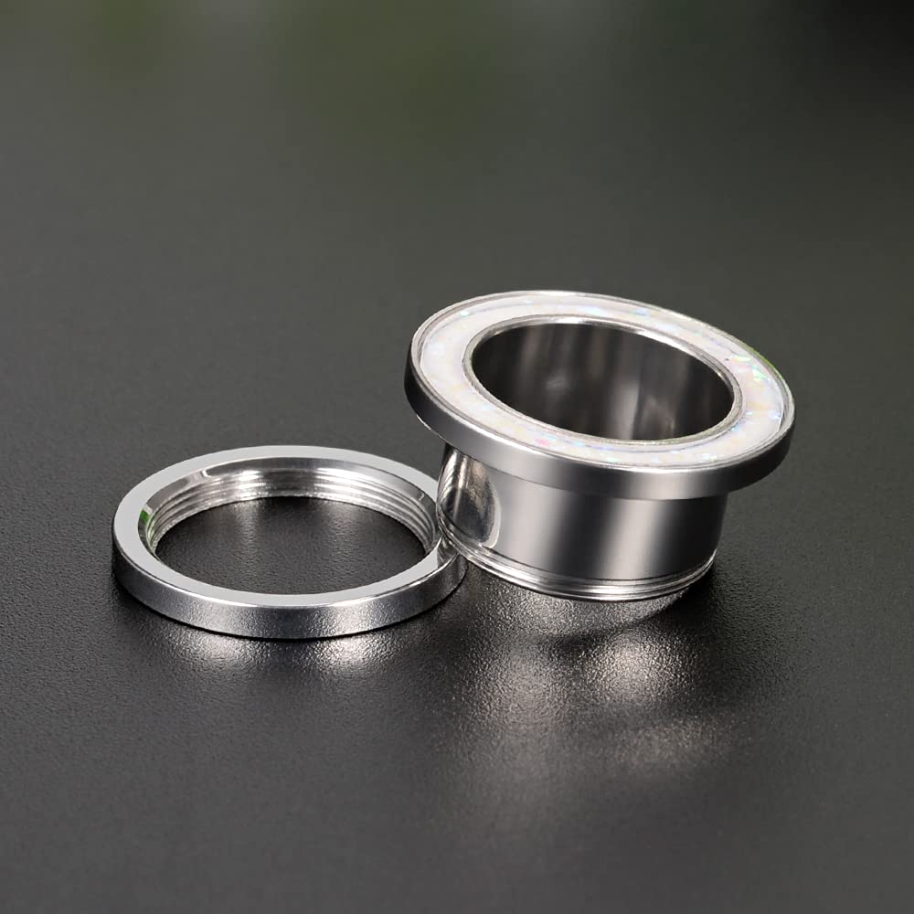 COOEAR 1 Pair Gauges Earrings Circle Fake Opal Tunnels Ear Plugs Flesh Stretchers Expander 0g to 1 Inch.