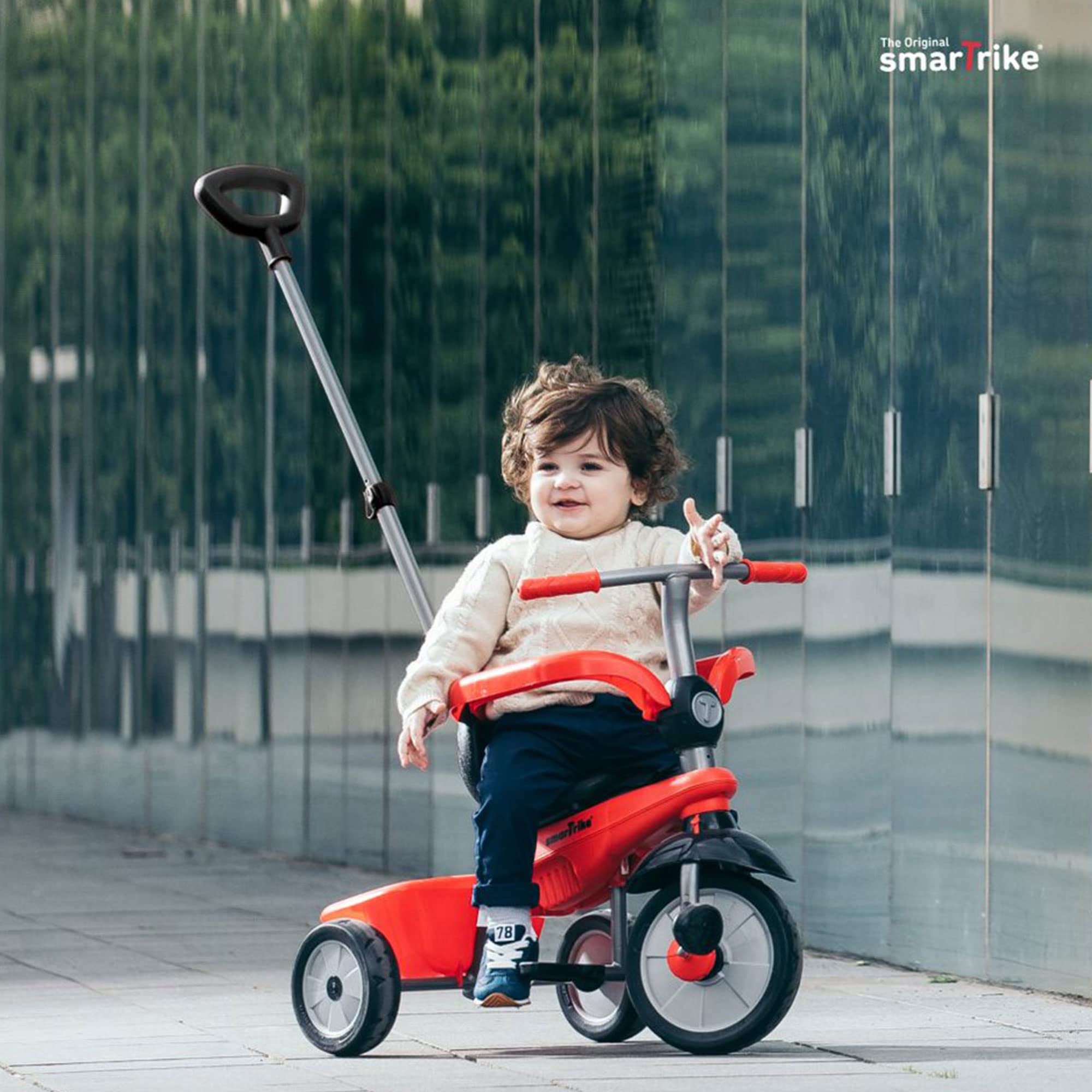 smarTrike Breeze Toddler Tricycle for 1,2,3 Year Olds - 3 in 1 Multi-Stage Trike, Red