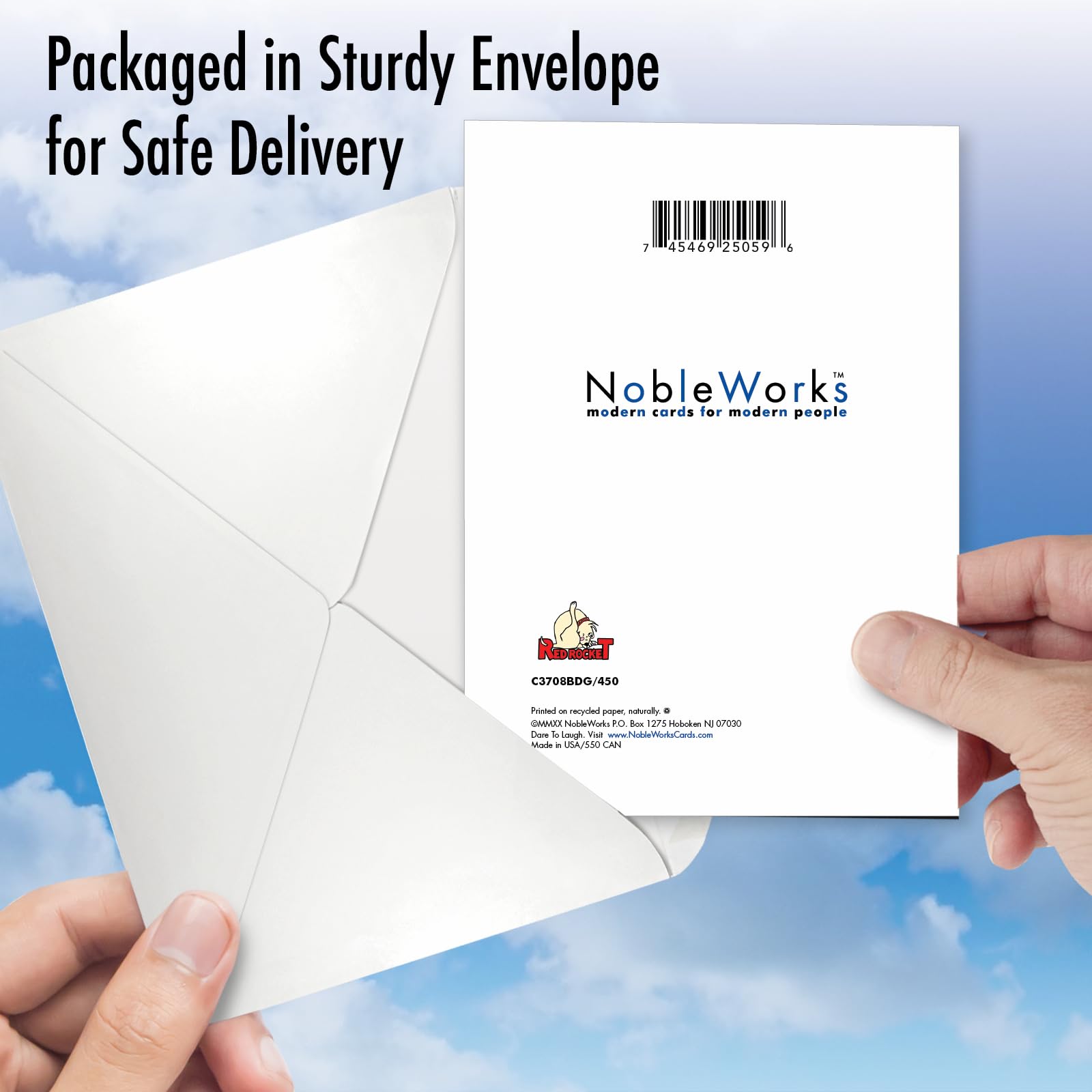 NobleWorks - Funny Happy Birthday Card with Envelope - Hilarious Quarantine, Toilet Paper Humor Greetings - Free Pearl Earrings C3708BDG