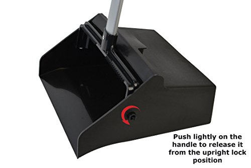 Janico 1085 Commercial Lobby Dustpan Upright, Aluminum Handle, 37β Length, Black