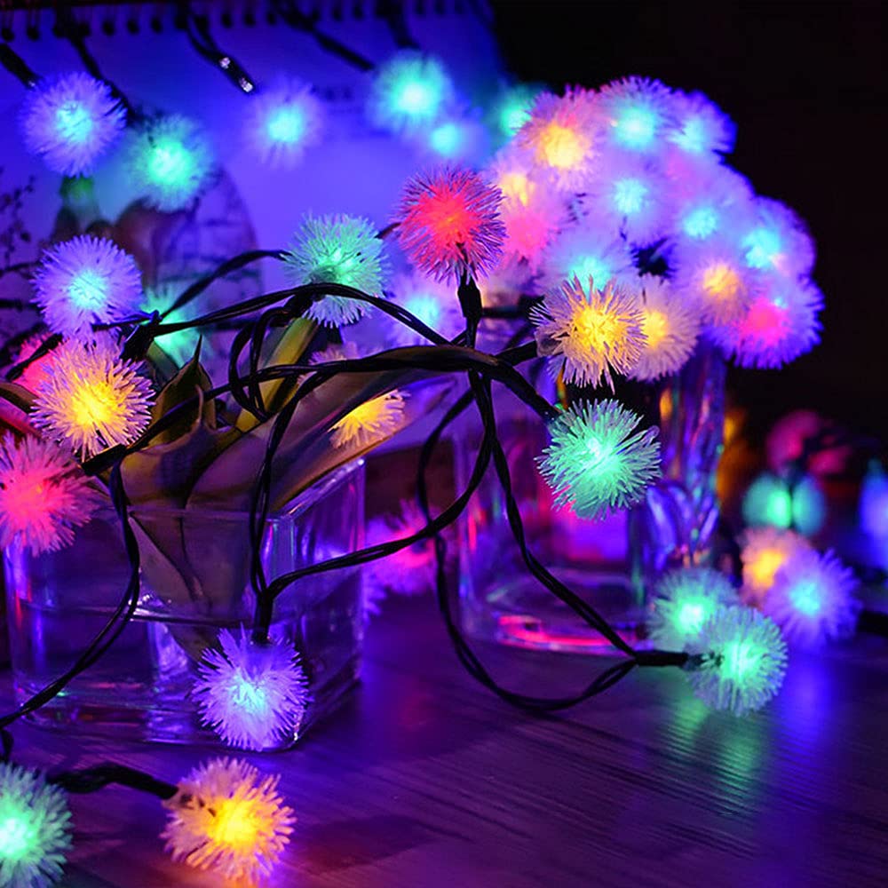 ZukMi Solar Flower String Lights Solar String Lights Outdoor 30 LED Dandelion Solar Patio Lights Waterproof Solar LED Fairy Lights for Garden Yard Christmas Thanksgiving Wedding Party Decoration(RGB)