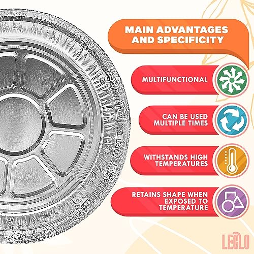 LEGLO 6'' Round Tin Foil Cake Pans - Round Cake Pan Baking Container Pack of 50 Foil Pan Aluminum Foil Pans Microwave Cooking Pan Heavy Duty Cooking Pans- Round Baking Pan Storage Aluminum Pie Pans